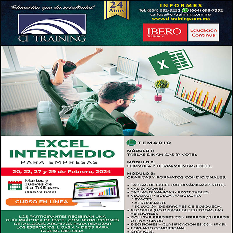 CI TRAINING Curso EXCEL intermedio online - 20, 22, 27 y 29 de febrero ...